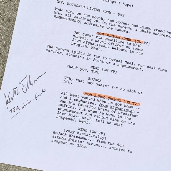 Other | Rare Bojack Horseman Keith Olbermann Signed Production Used ...